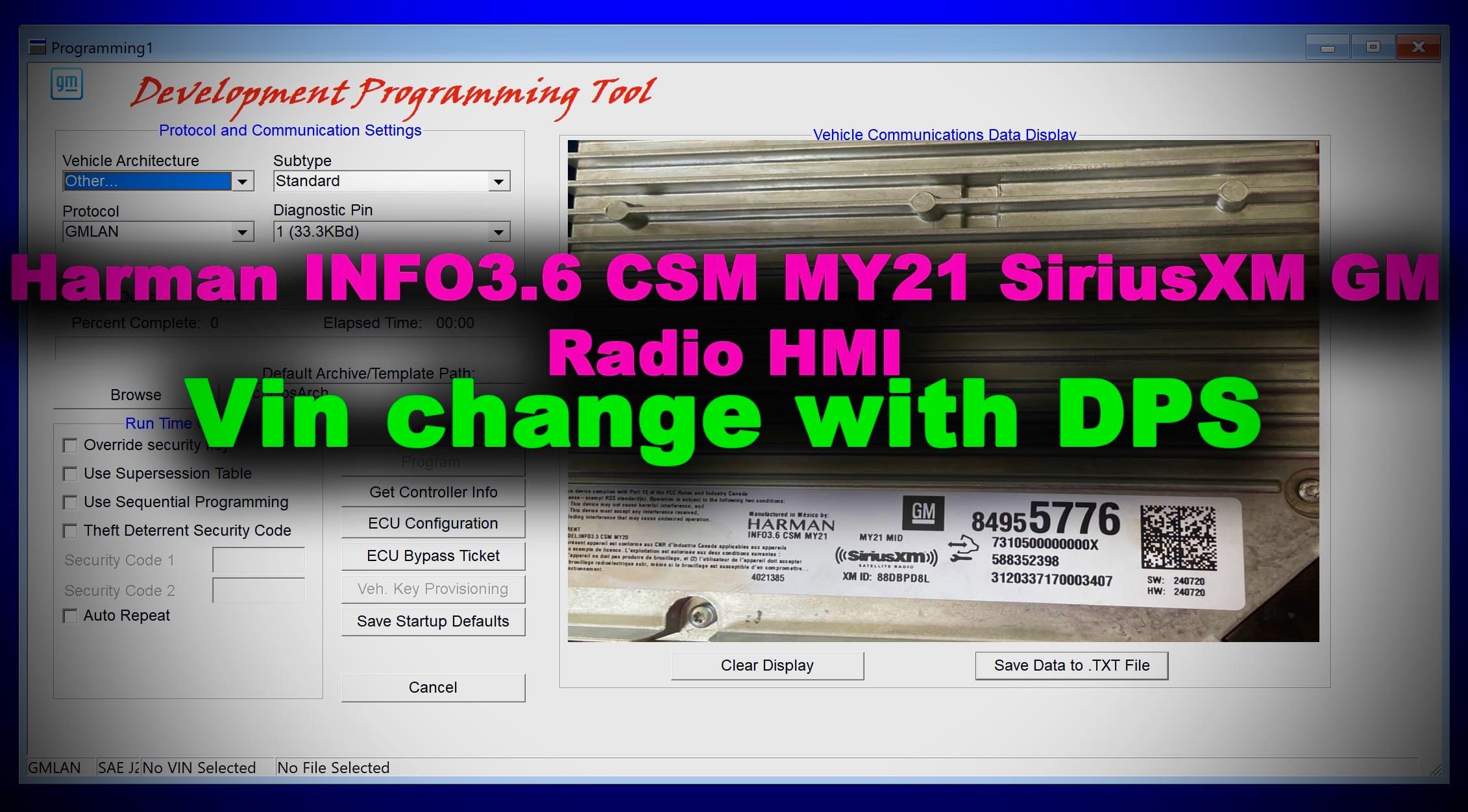 How to change VIN & PIN in GM ECM/ECU Modules Using The DPS Tool - Articles