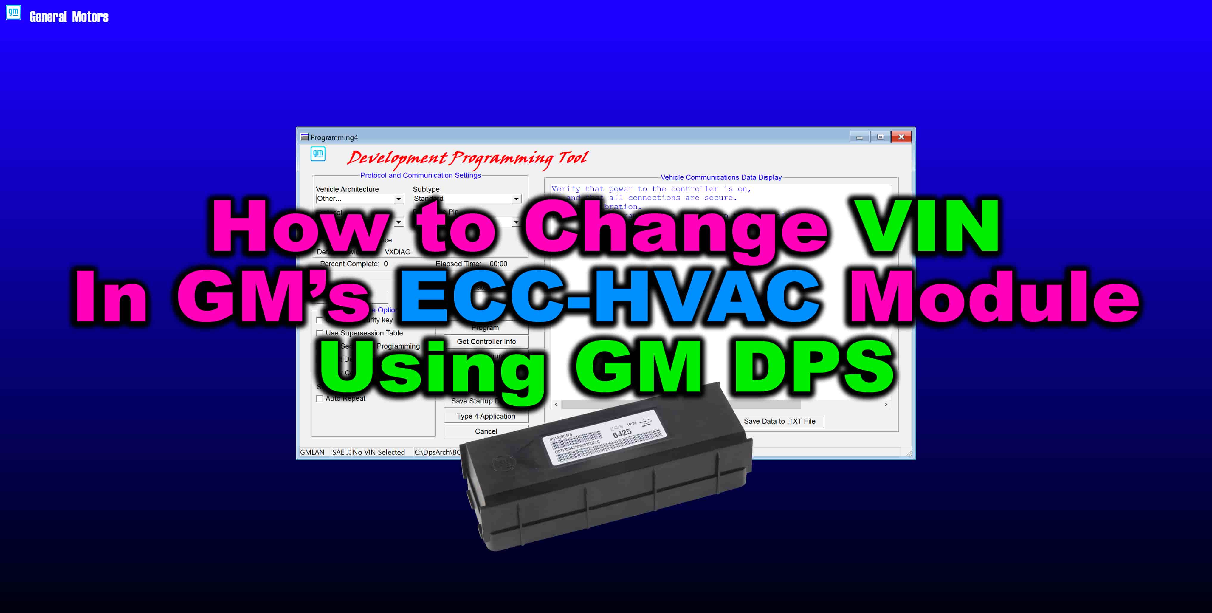 How to change VIN in GM ECC-HVAC Electronic Climate Control module ...