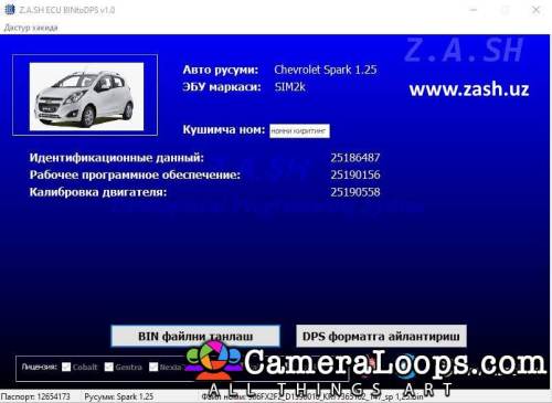Chevrolet Spark 1.25l frimware via DPS - ECU/ECM files - www.CameraLoops.ru